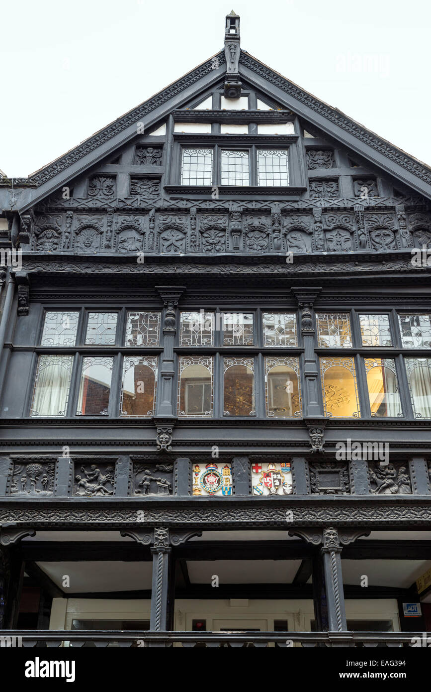 CHESTER, UK - JUNE 9, 2014: View of a black and white timber framed ...