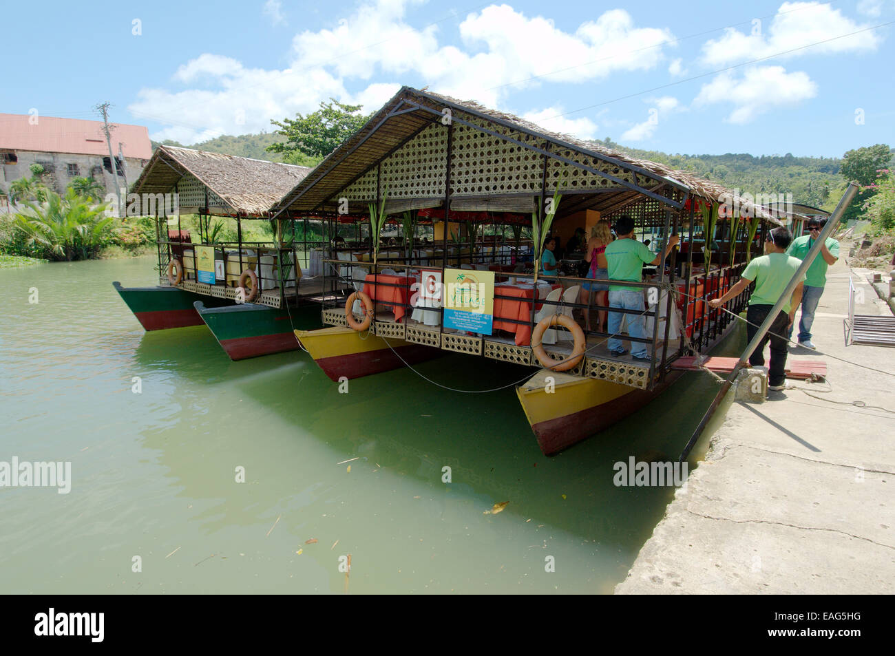 pleasure boat on the River Loboc, island Bohol, Philippines, Southeast ...