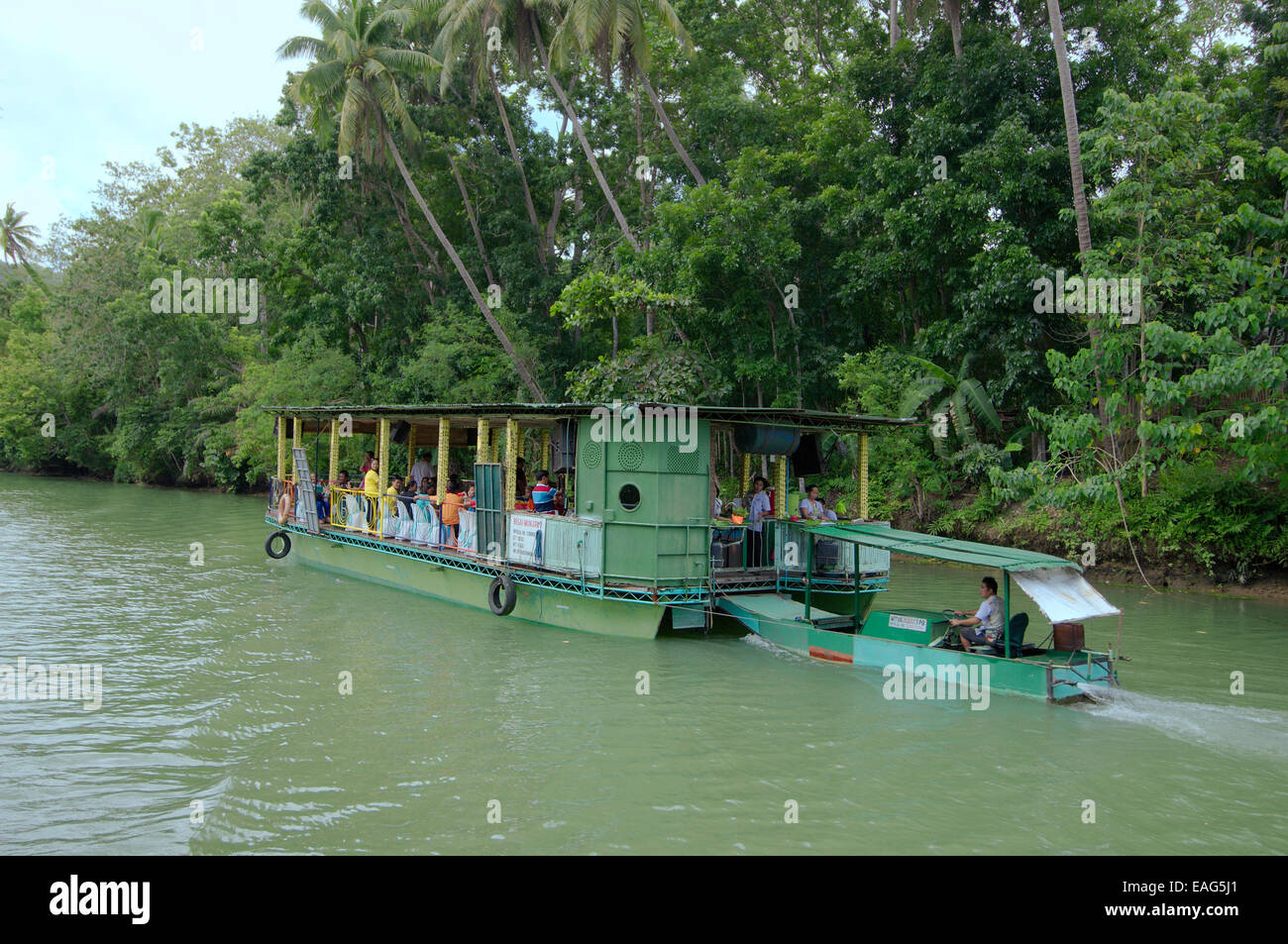 pleasure boat on the River Loboc, island Bohol, Philippines, Southeast ...
