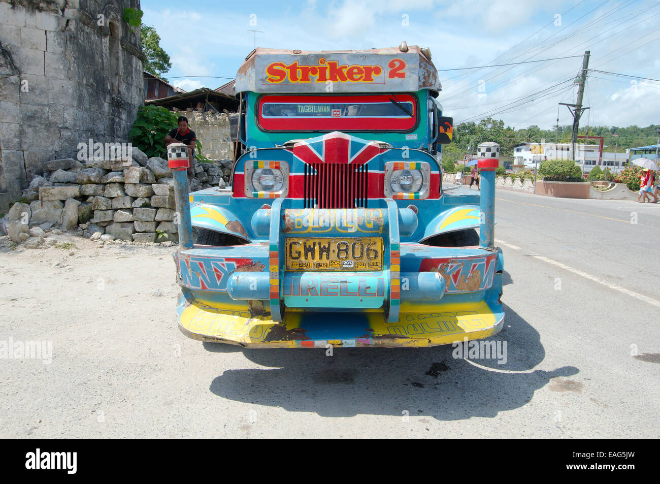 Jeepney bus, island Bohol, Philippines, Southeast Asia Stock Photo - Alamy