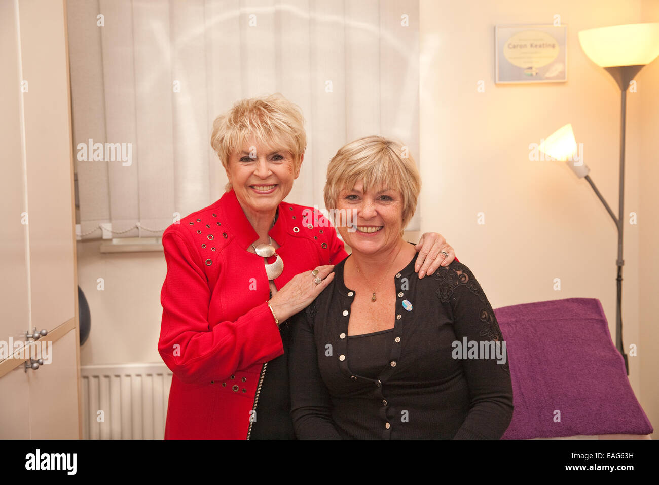 TV presenter Gloria Hunniford poses with Sally Russell in the Caron ...