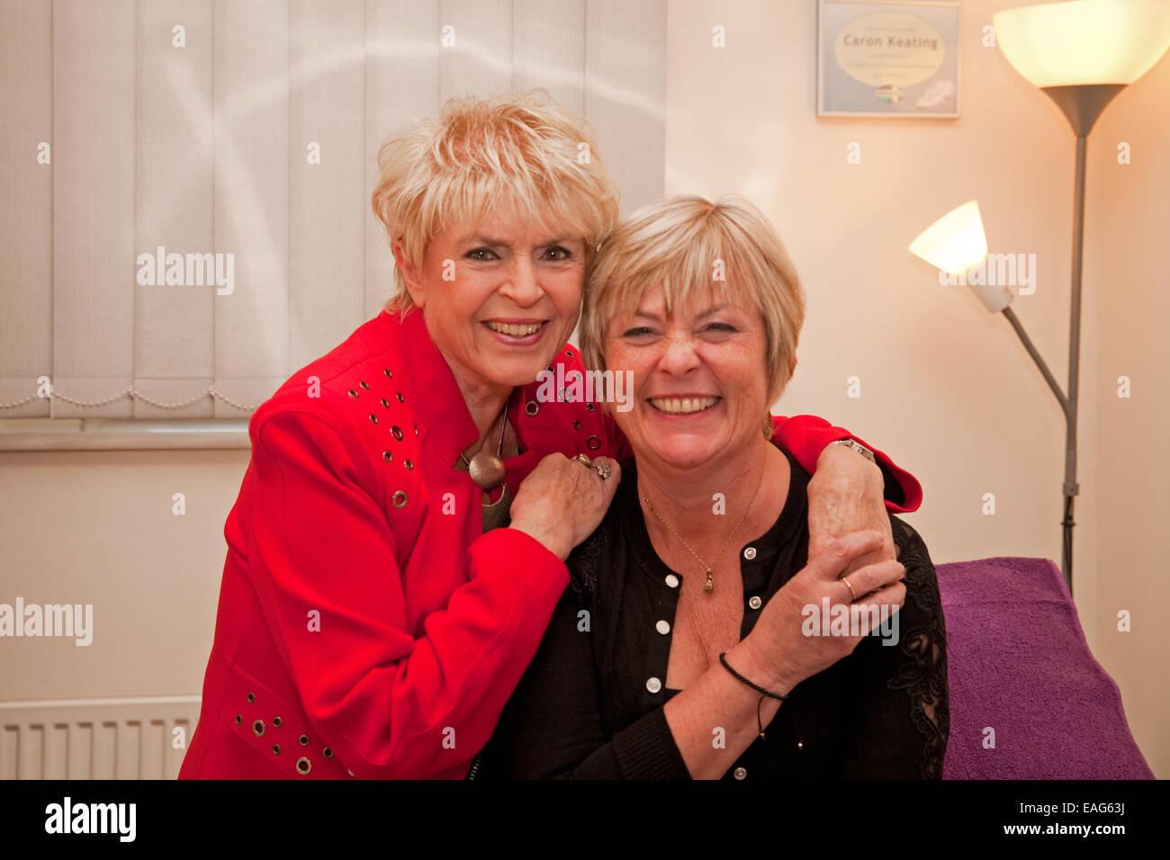 TV presenter Gloria Hunniford poses with Sally Russell in the Caron ...