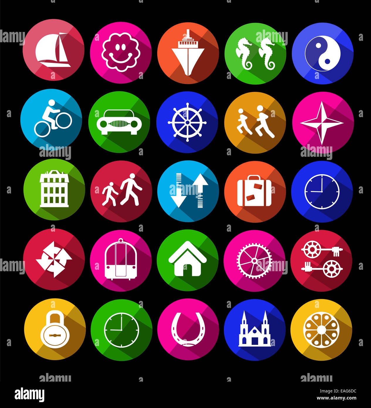 metro icons on the black Stock Photo - Alamy