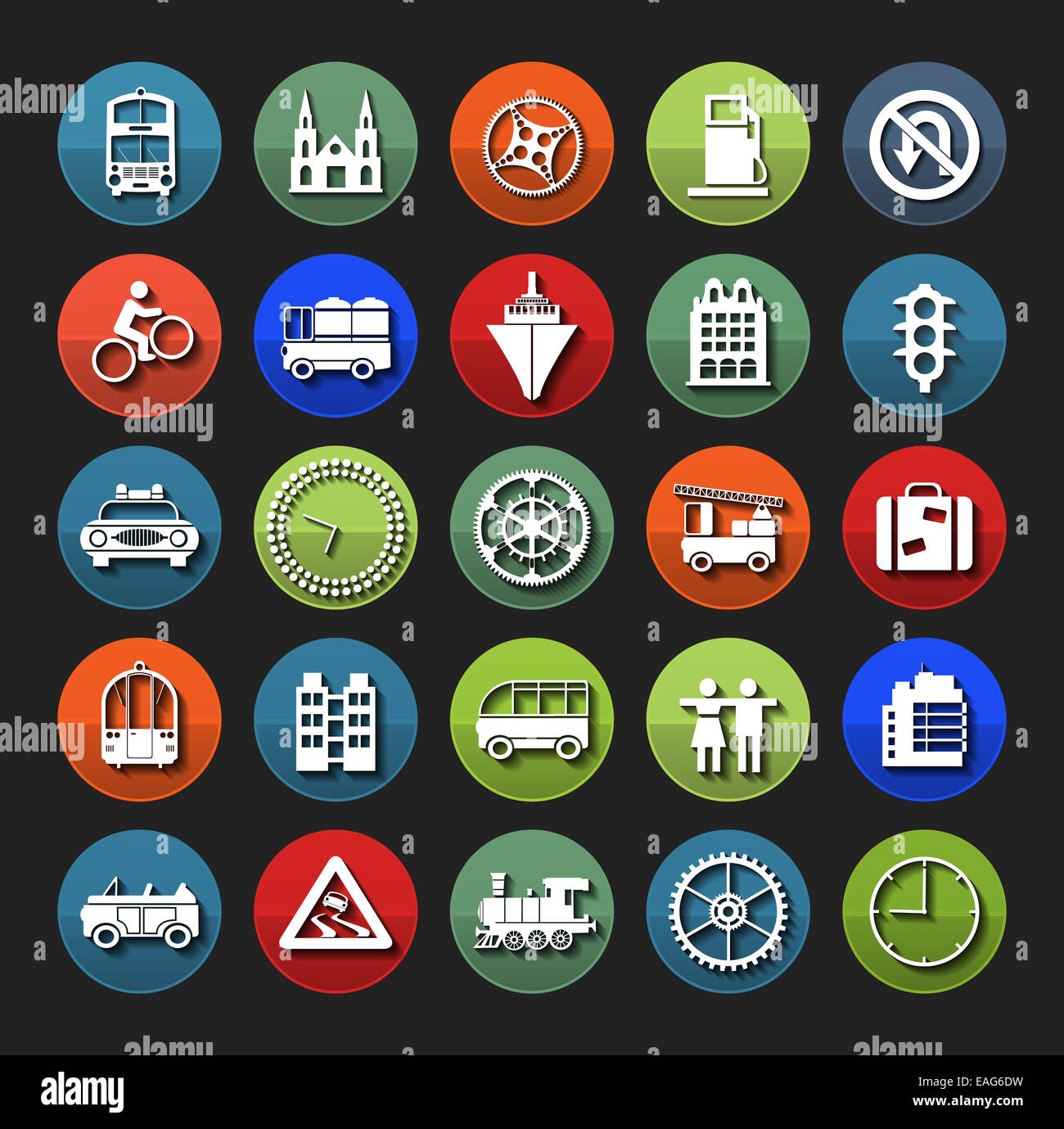 metro icons on the black Stock Photo - Alamy