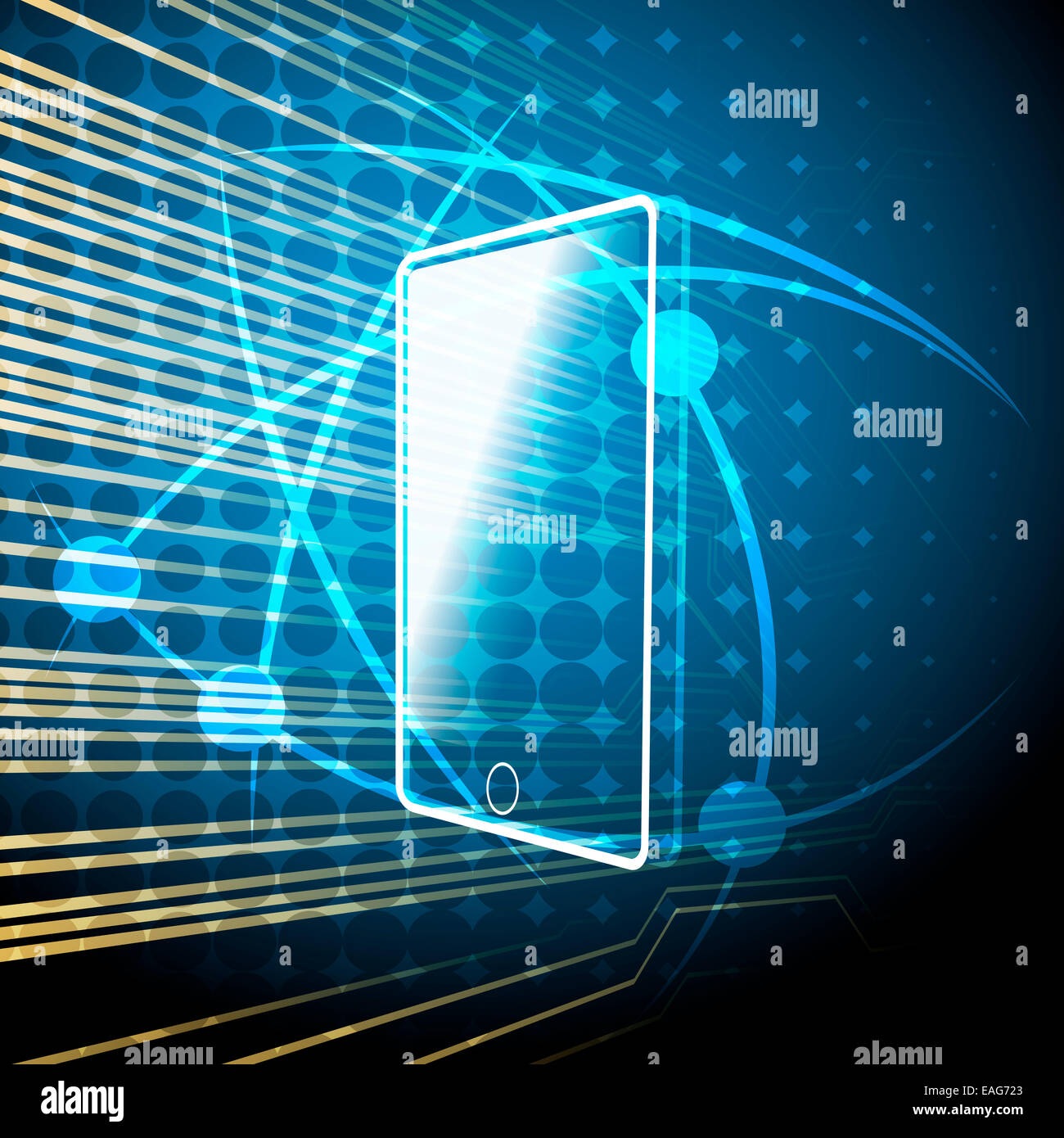 Modern mobile and smartphone illustration in futuristic style Stock ...