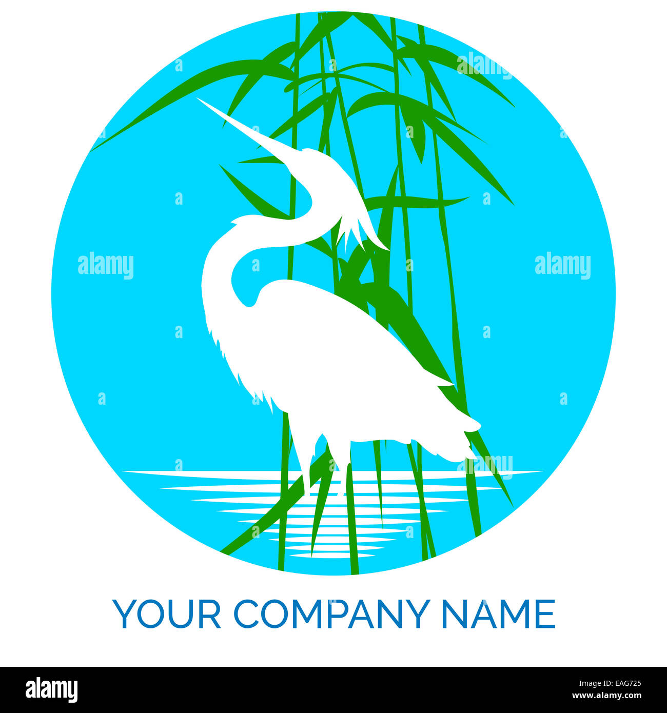 Conservation company logo design with heron Stock Photo - Alamy