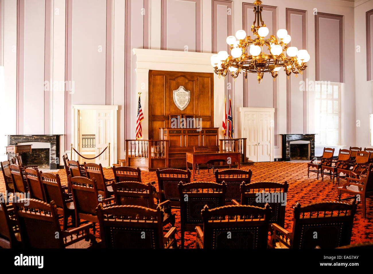 The old Senate Chamber inside the Alabama State Capitol building in ...