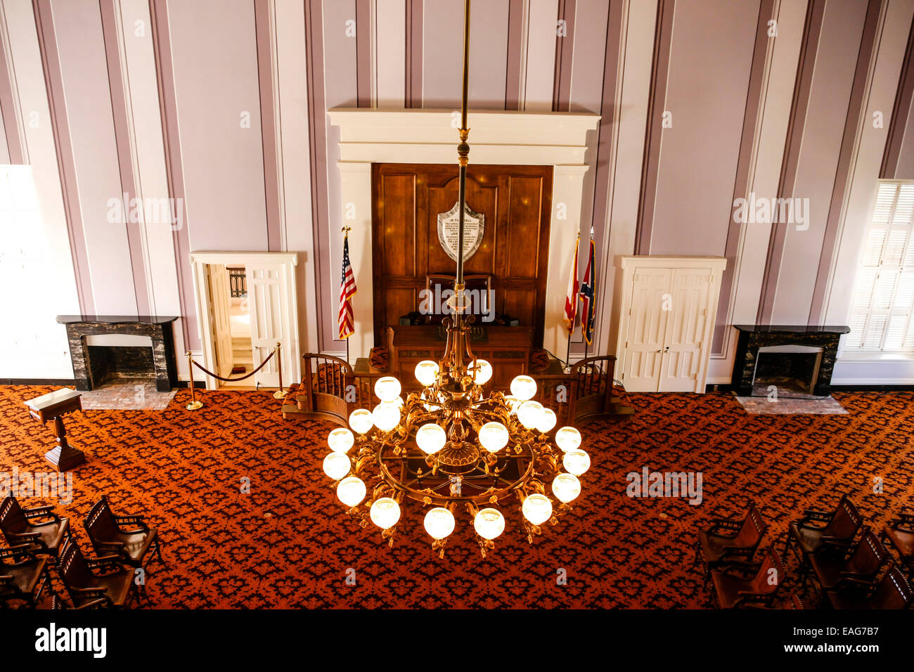 The old Senate Chamber inside the Alabama State Capitol building in ...
