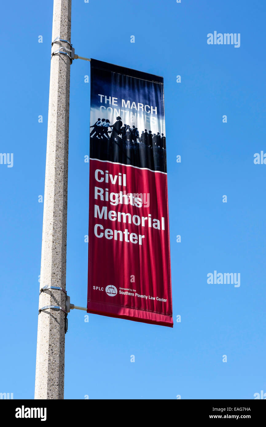 Civil Rights Memorial Center overhead advertising banner in Montgomery ...