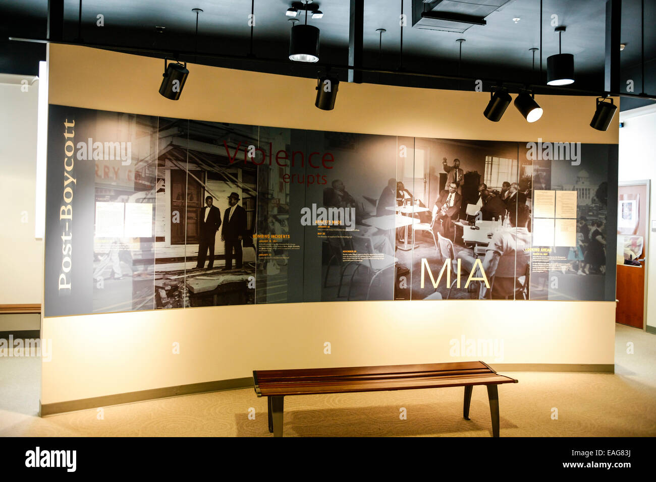 Civil Rights history exhibition inside the Rosa Parks Library and ...