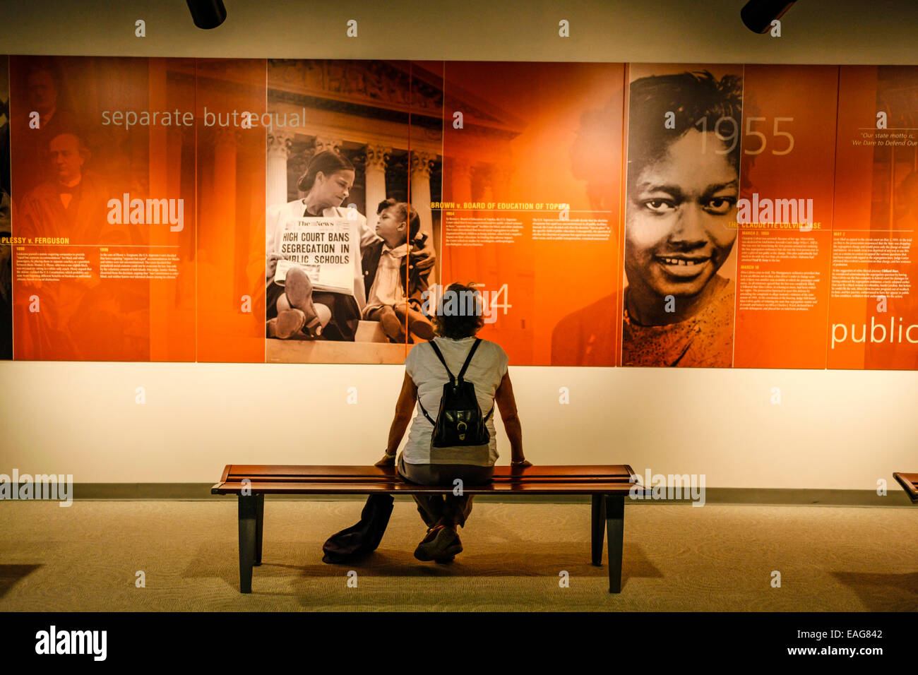 Civil Rights history exhibition inside the Rosa Parks Library and ...