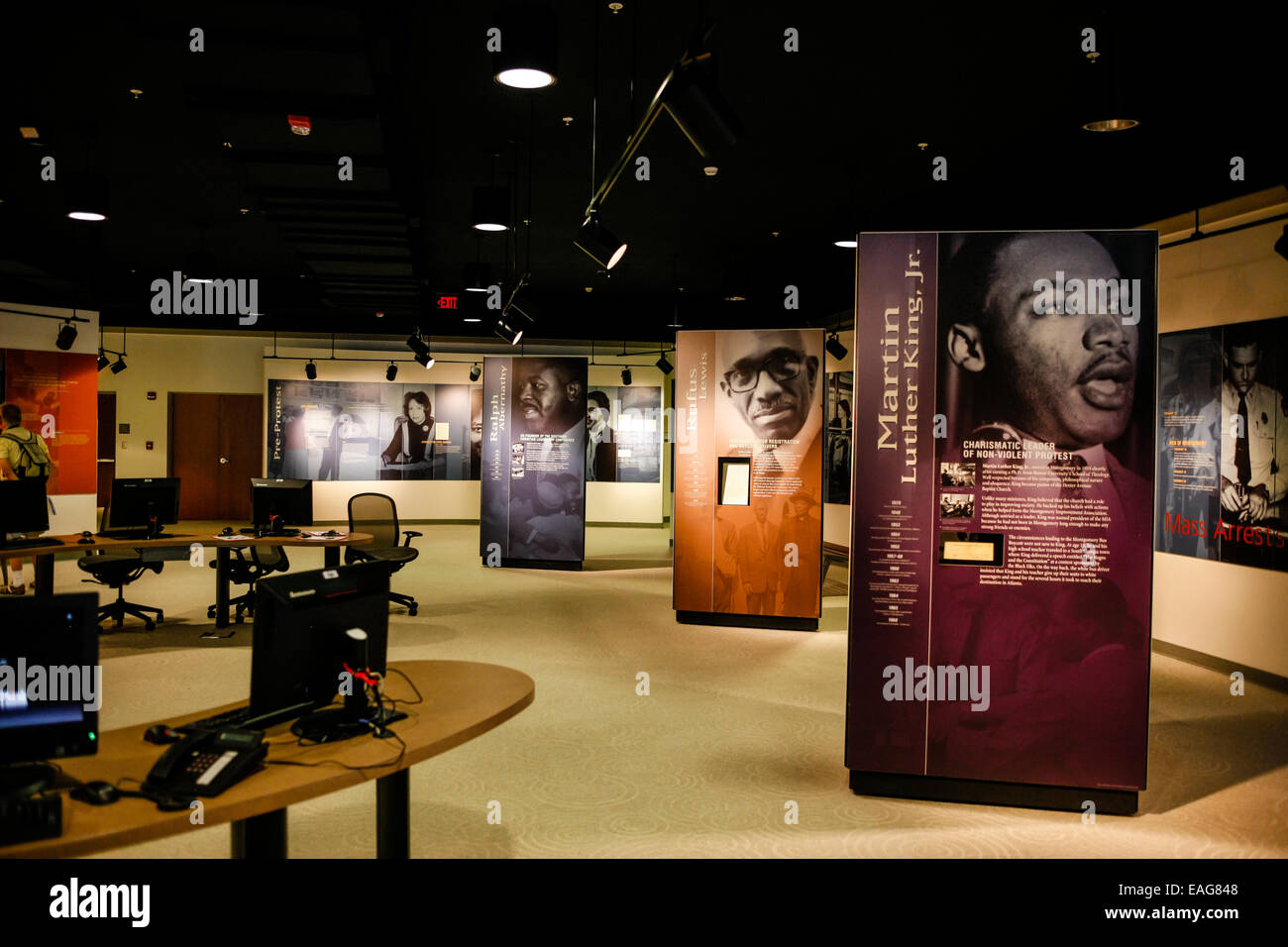 Civil Rights history exhibition inside the Rosa Parks Library and ...