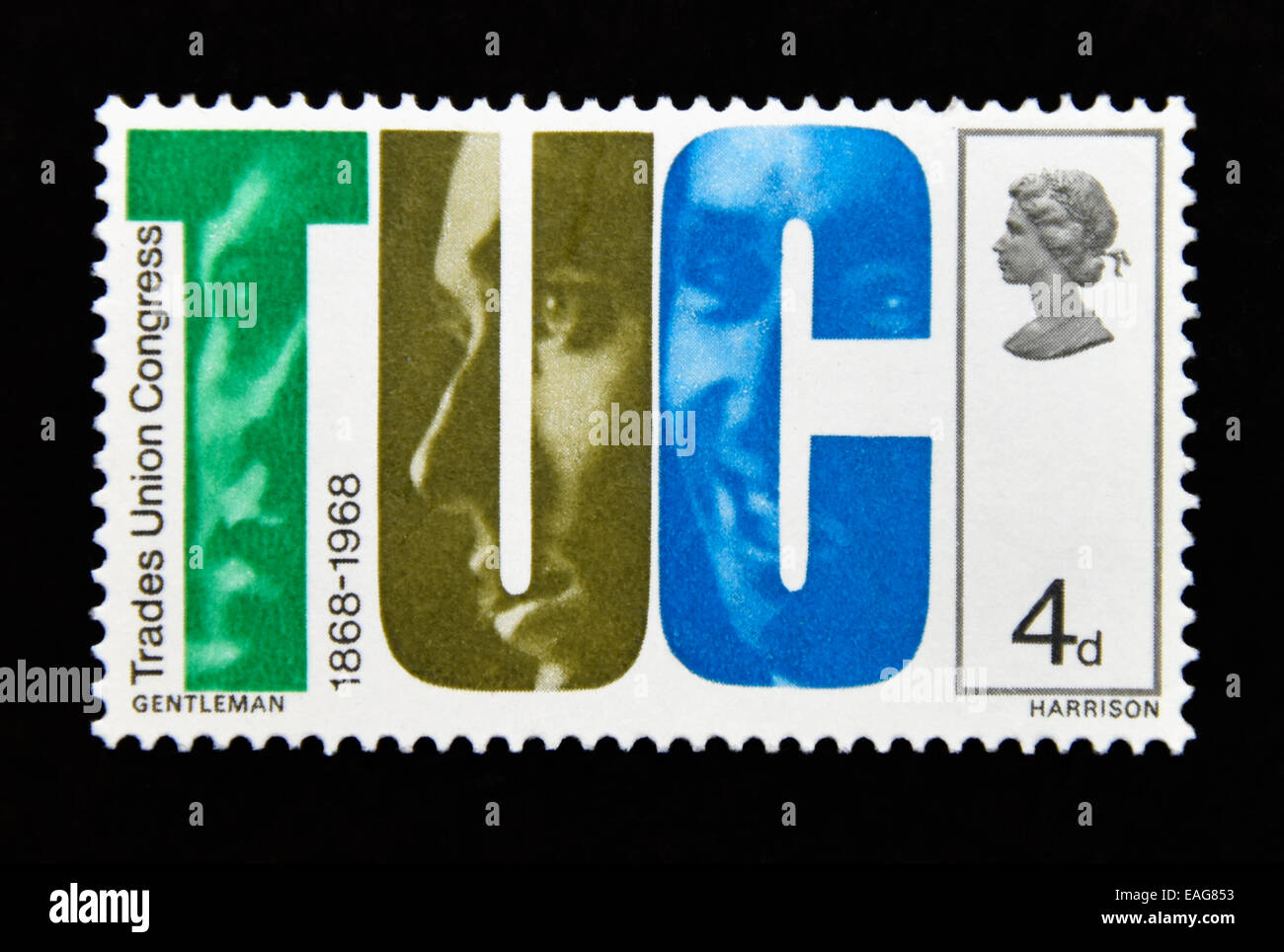Postage stamp. Great Britain. Queen Elizabeth II. British Anniversaries ...