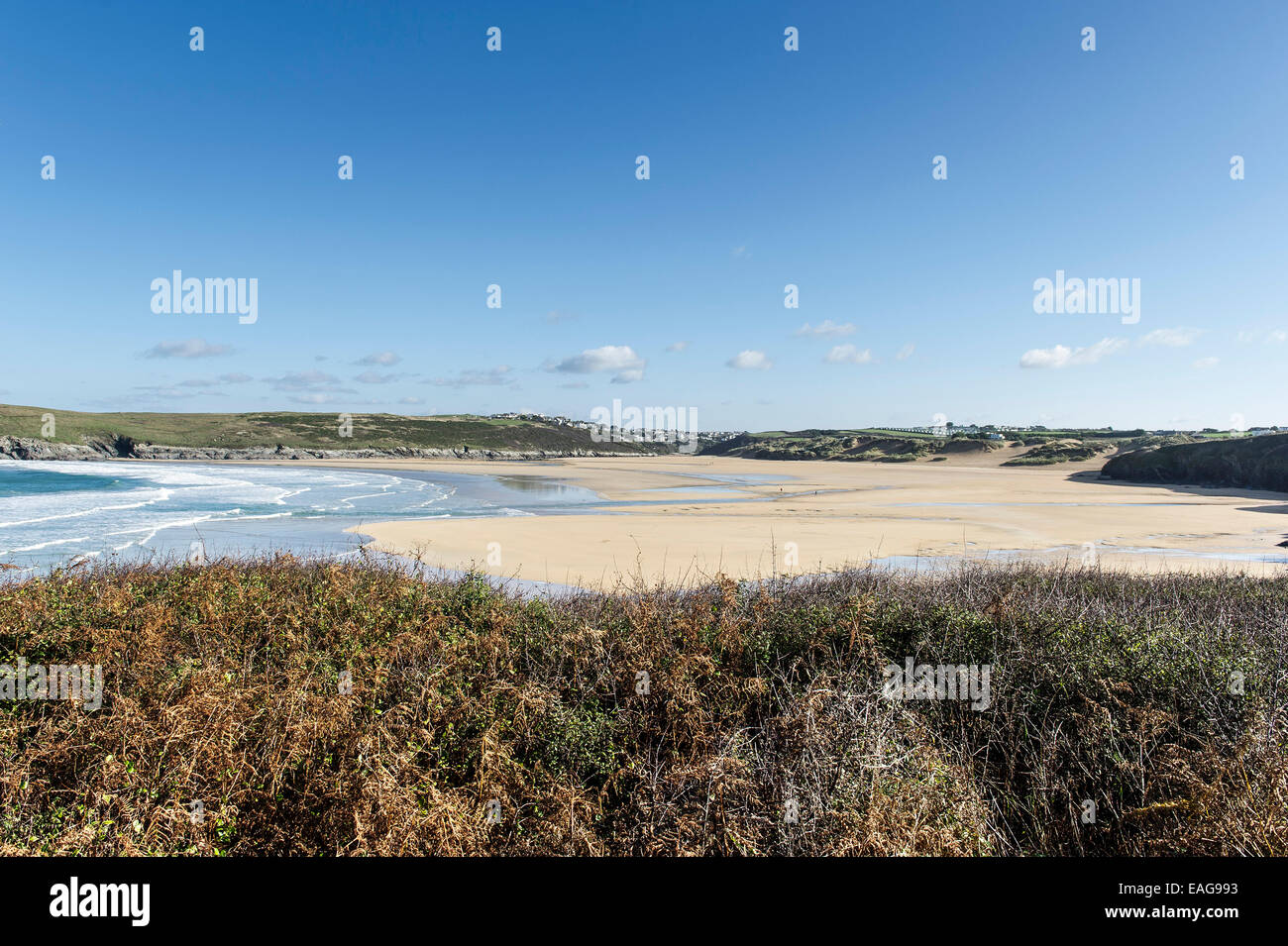 Crantock Beach in Newquay, Cornwall Stock Photo - Alamy