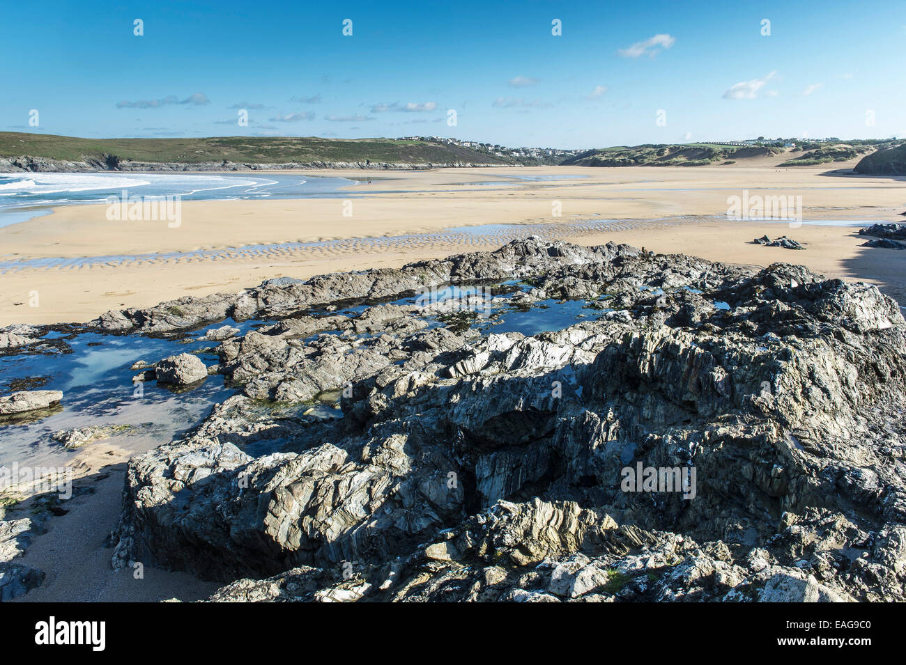 Crantock Beach in Newquay, Cornwall Stock Photo - Alamy