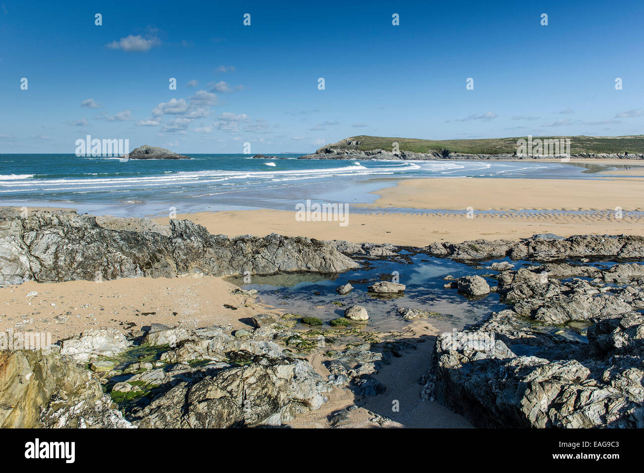 Crantock Beach in Newquay, Cornwall Stock Photo - Alamy