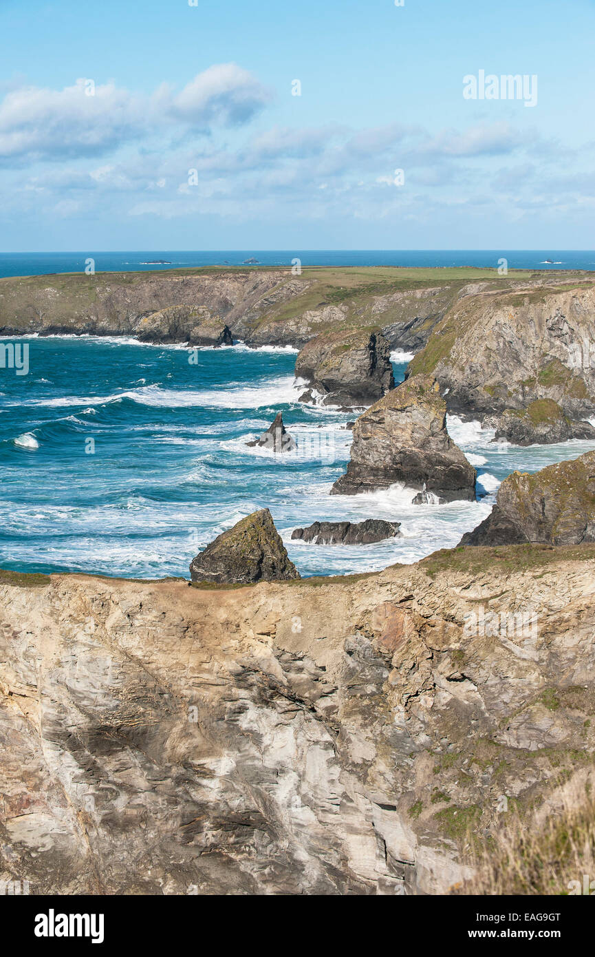 Bedruthan Steps in Cornwall Stock Photo - Alamy