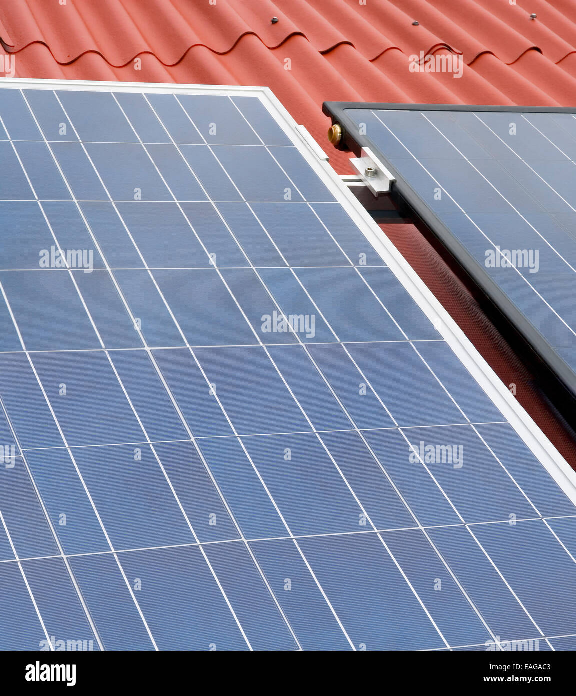 Solar photovoltaic panels on the roof Stock Photo - Alamy