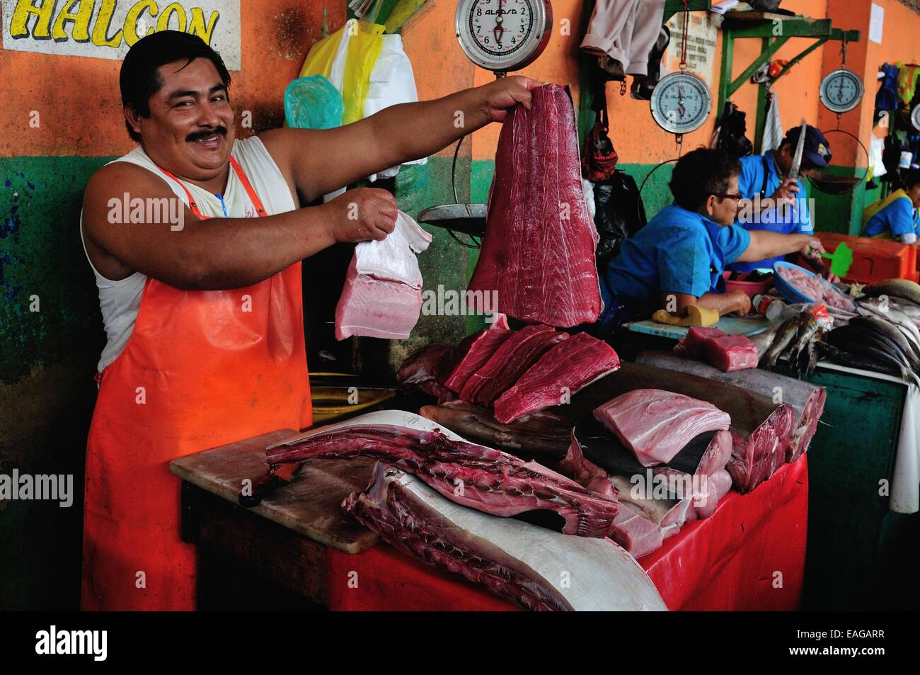 Marine Fox - Market in TUMBES. Department of Tumbes .PERU Stock Photo ...