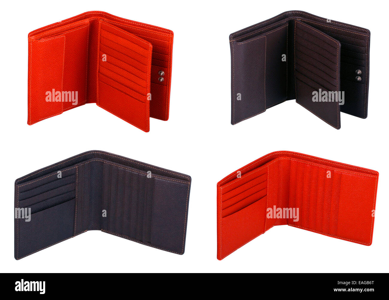 Four empty wallet isolated on white background Stock Photo - Alamy