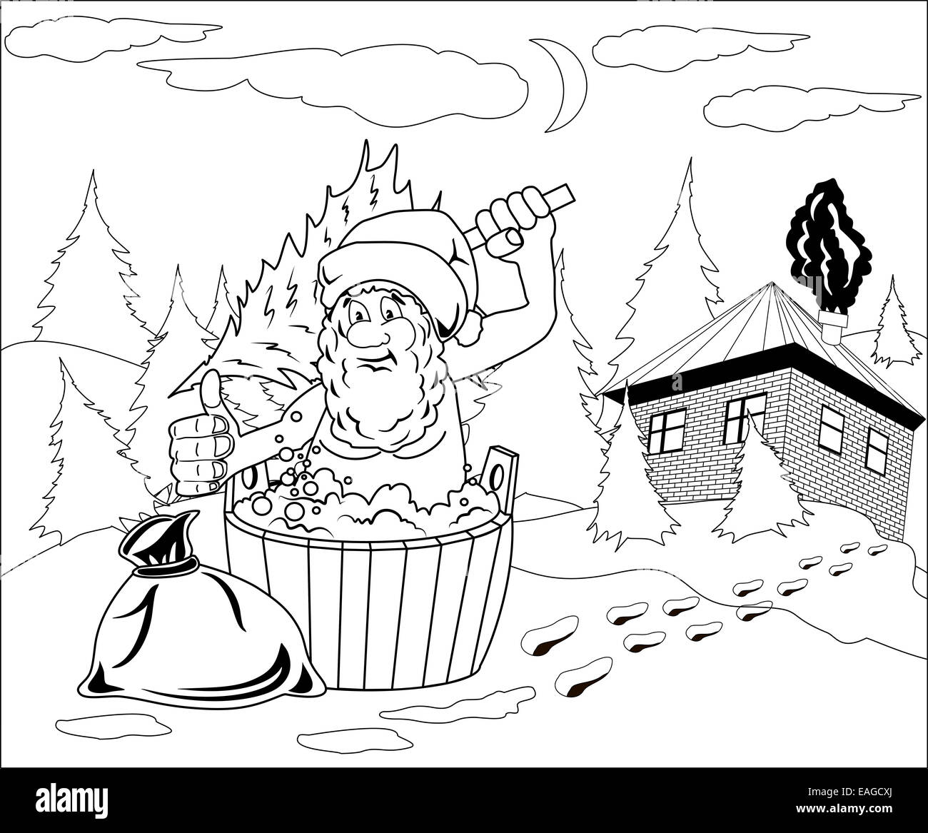 Santa Claus takes a bath Stock Photo - Alamy