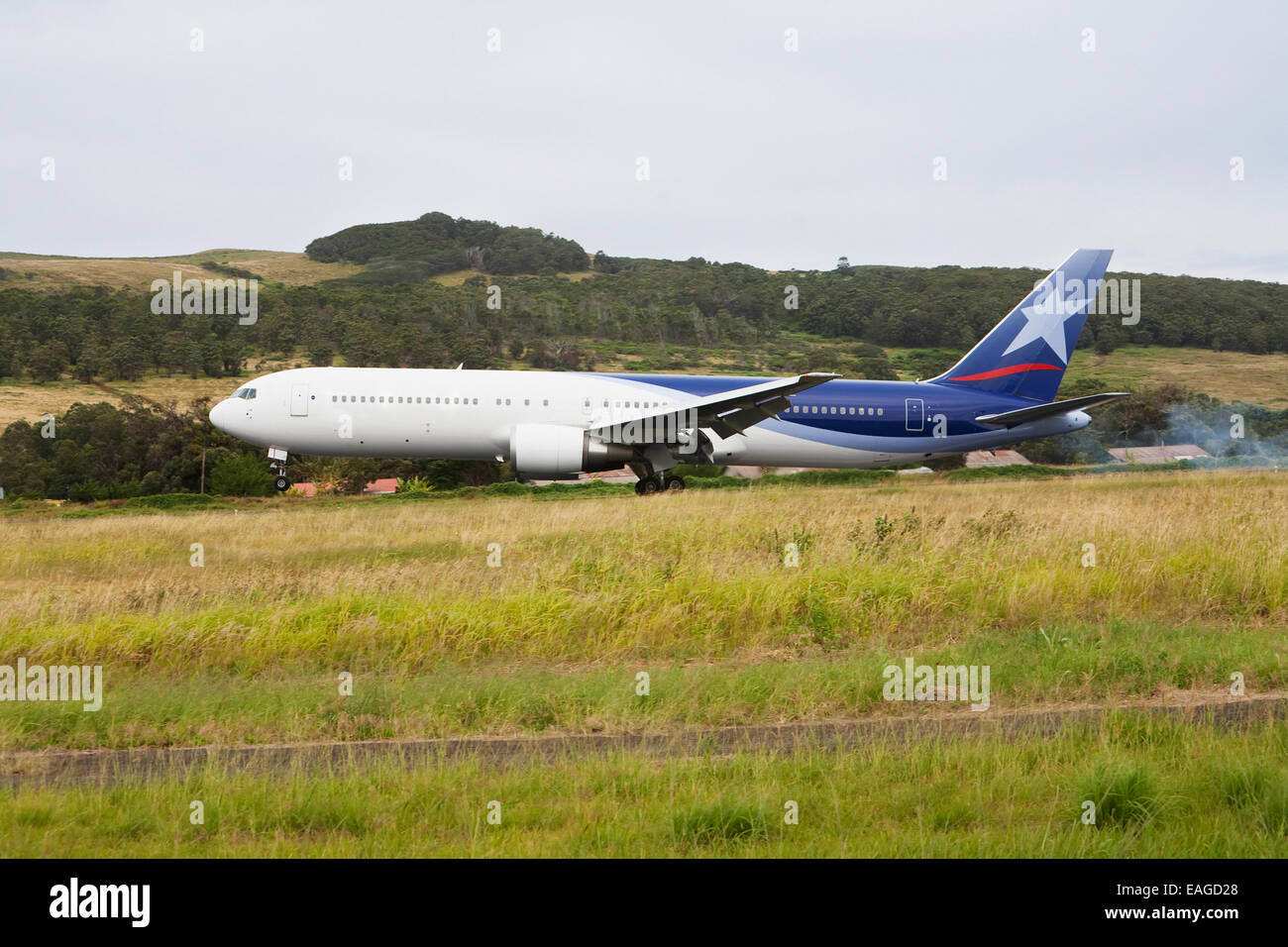Lan Chile Boeing 767 Landing At Mataveri Airport, Rapa Nui (Easter ...
