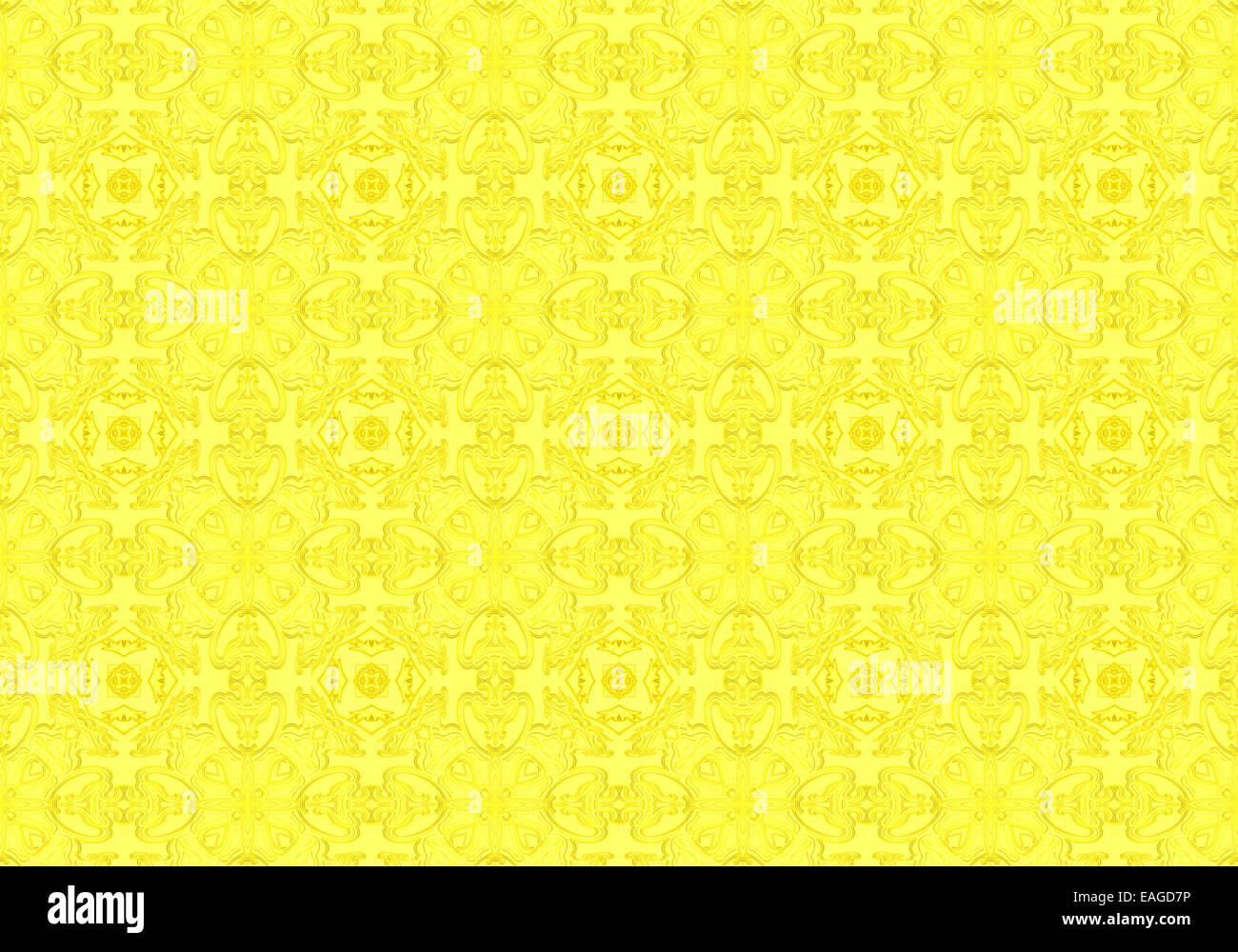 Yellow Ethnic pattern. Abstract kaleidoscope fabric design Stock Photo ...