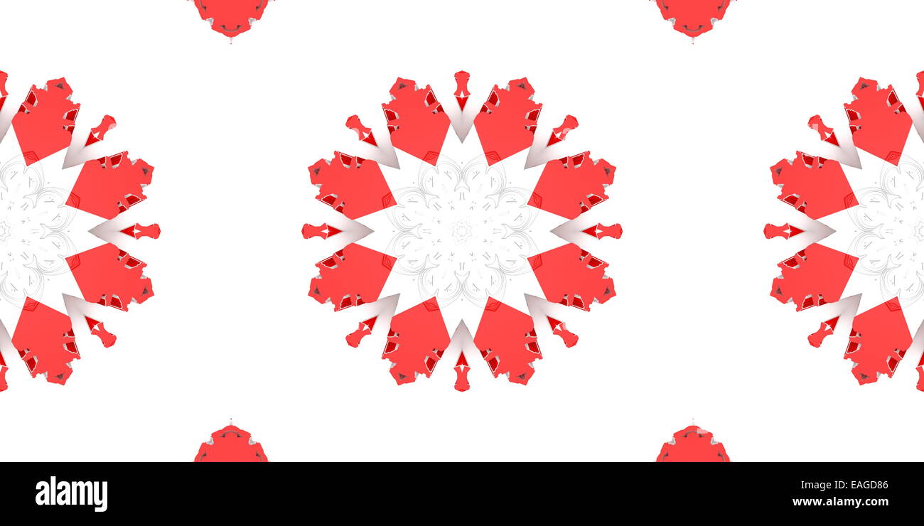 red Ethnic pattern. Abstract kaleidoscope fabric design Stock Photo - Alamy