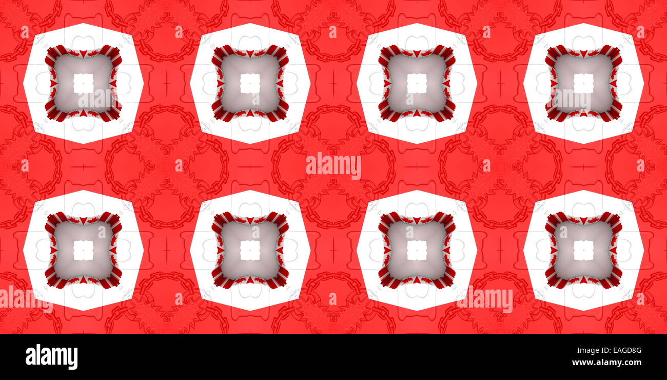 red Ethnic pattern. Abstract kaleidoscope fabric design Stock Photo - Alamy