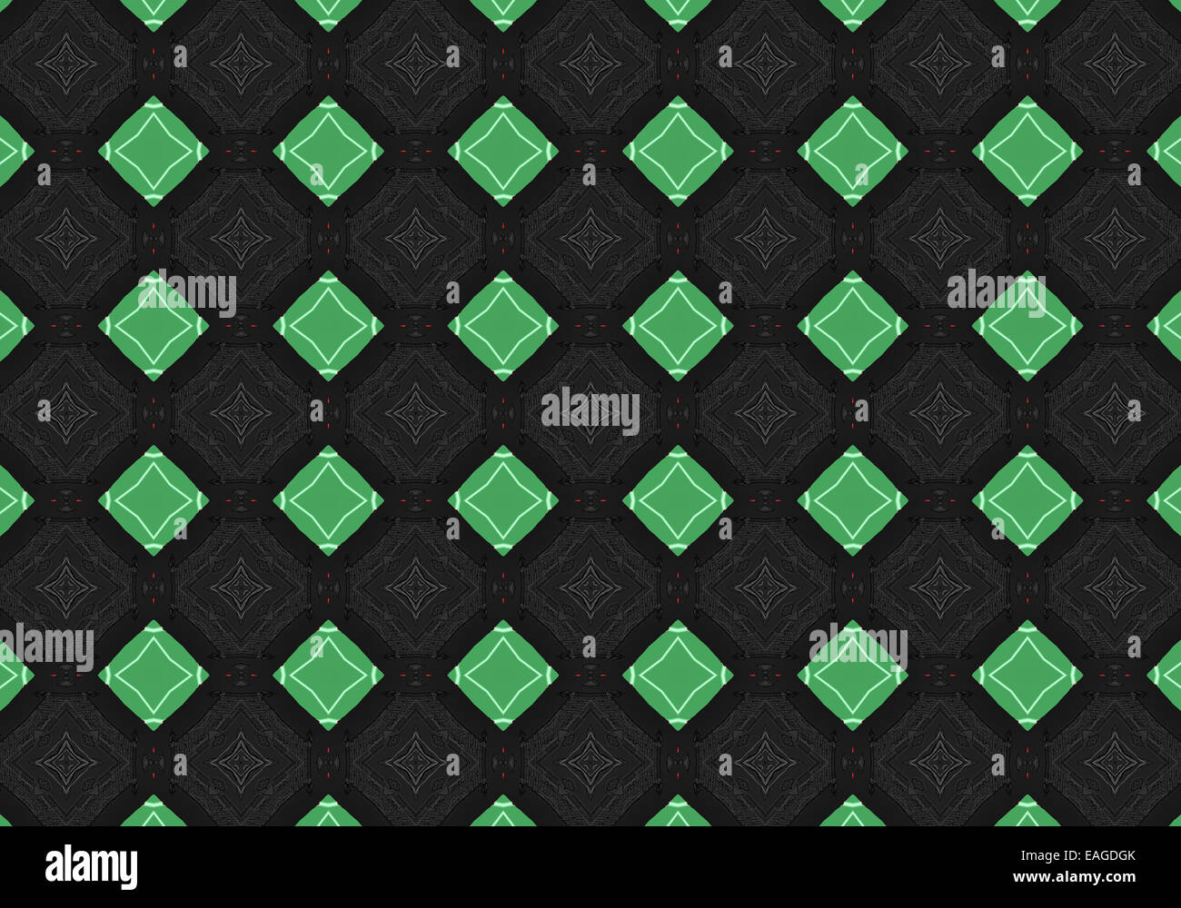 Green Ethnic pattern. Abstract kaleidoscope fabric design Stock Photo ...