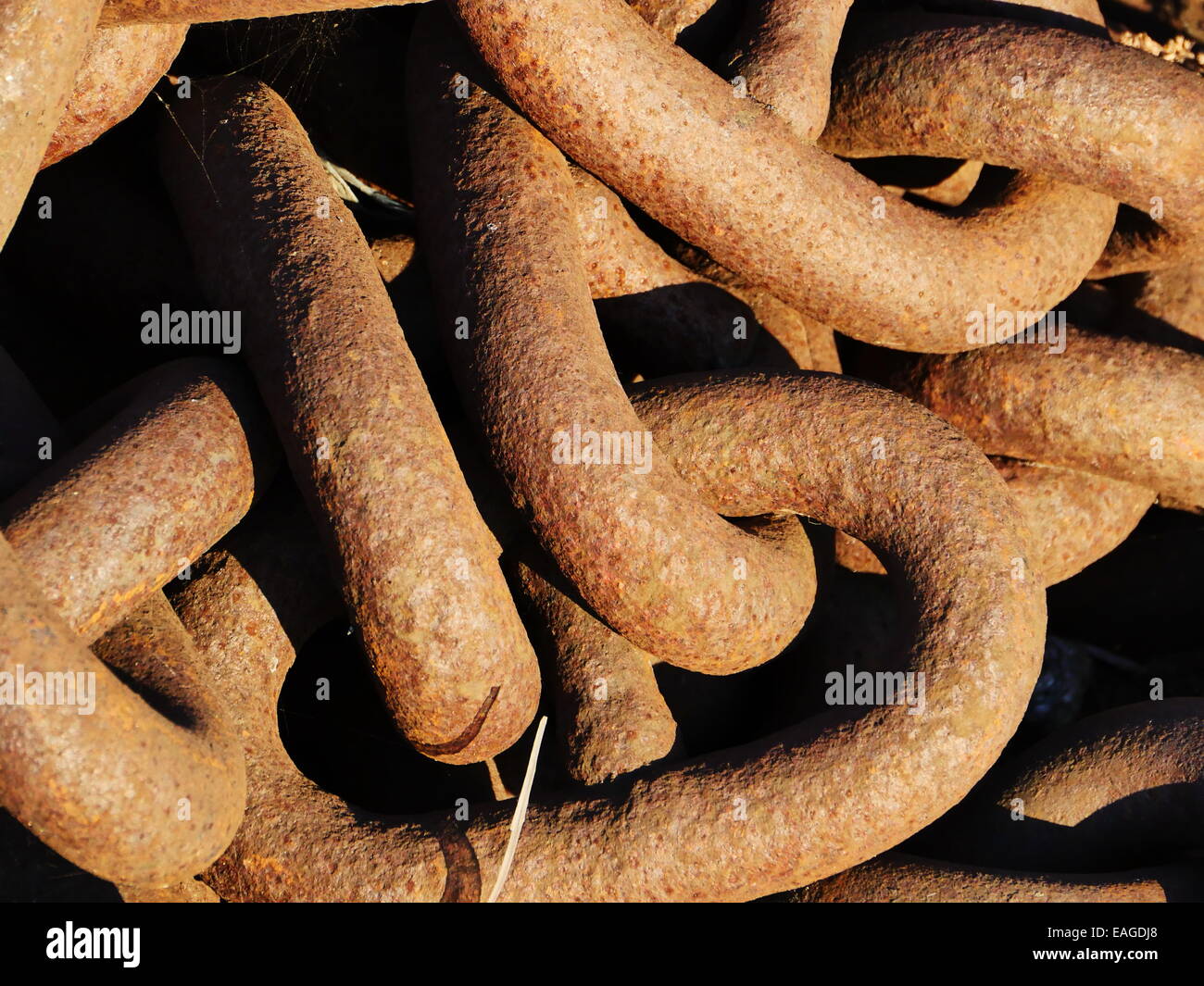 Old Rusty anchor chains from military ship Stock Photo - Alamy