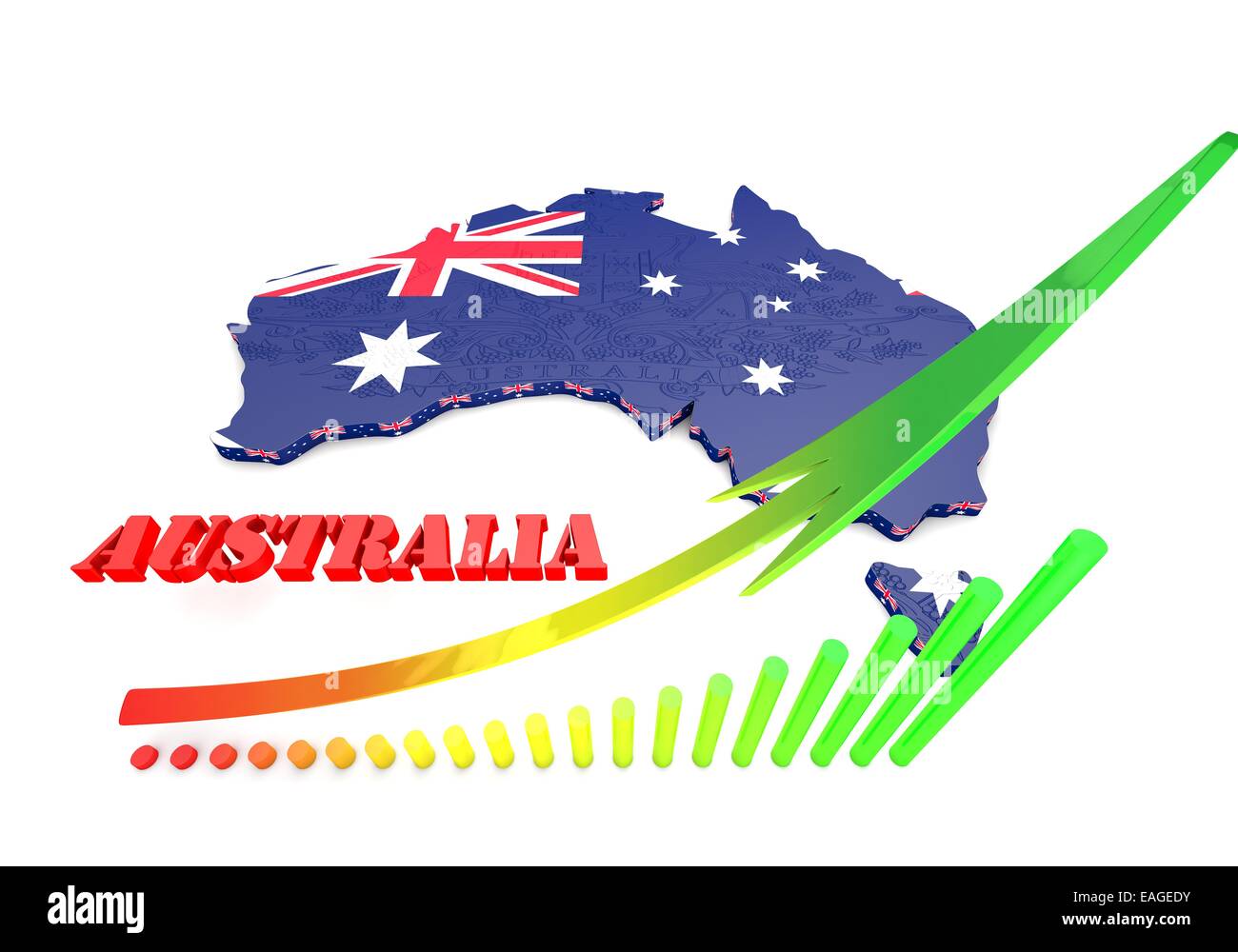 3D Illustration of Australia and business graphics Stock Photo - Alamy