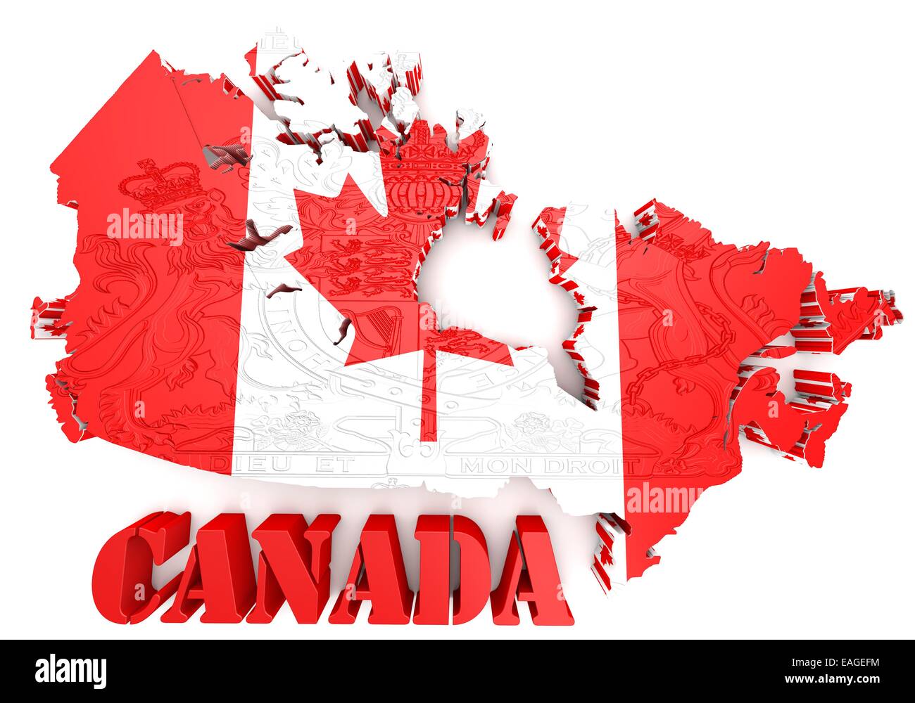 Map canada flag colors 3d hi-res stock photography and images - Alamy