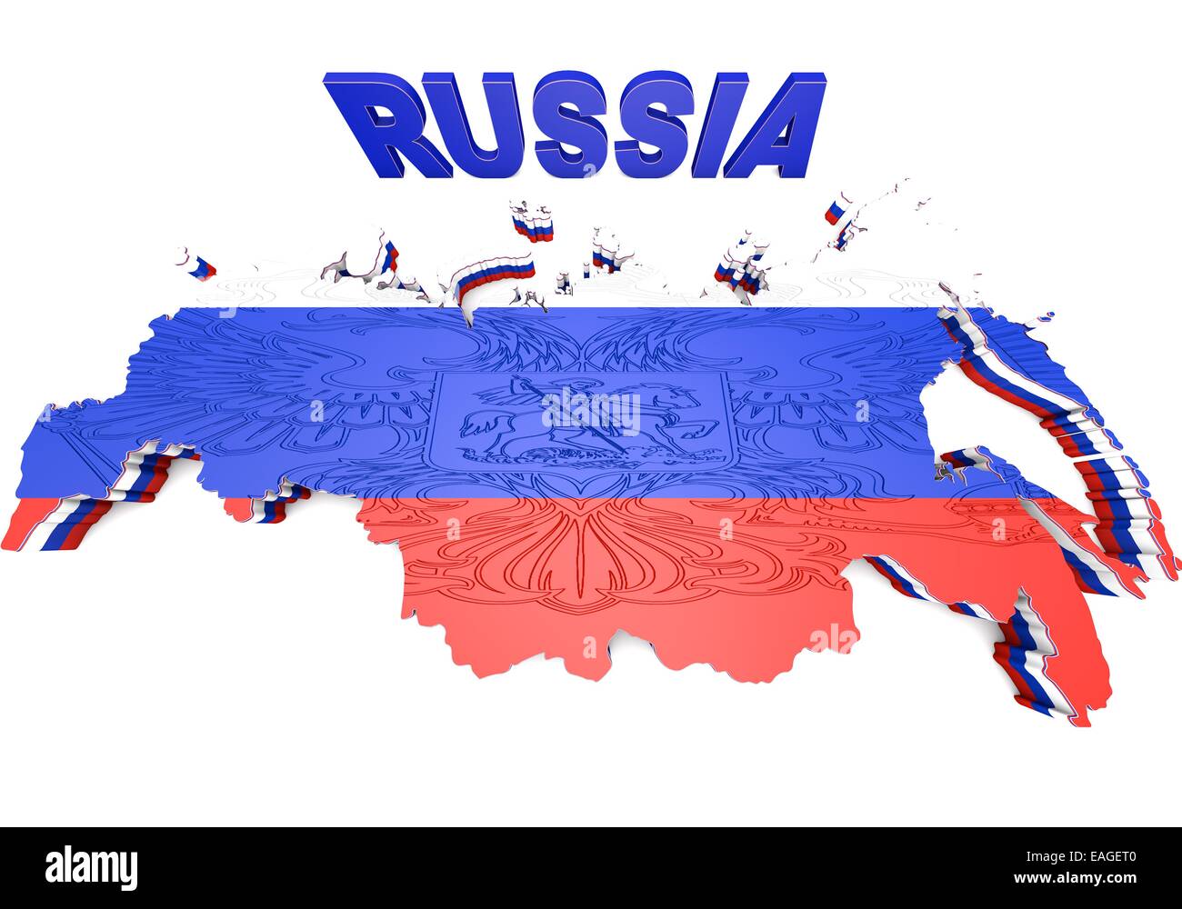 Russia map with flag hi-res stock photography and images - Alamy