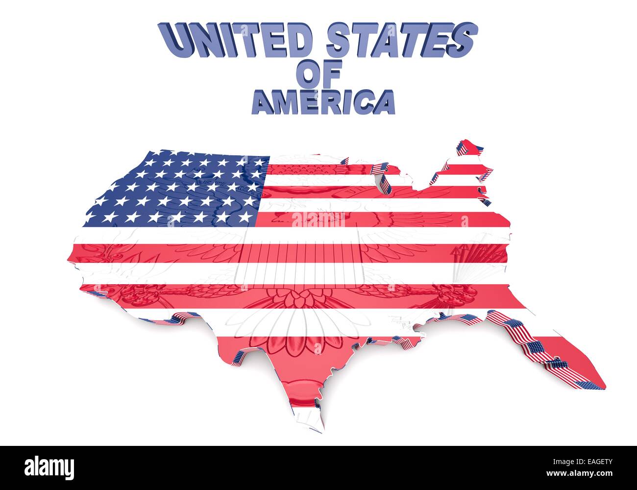 USA. mapped flag in 3D Illustration politics and patriotism Stock Photo ...