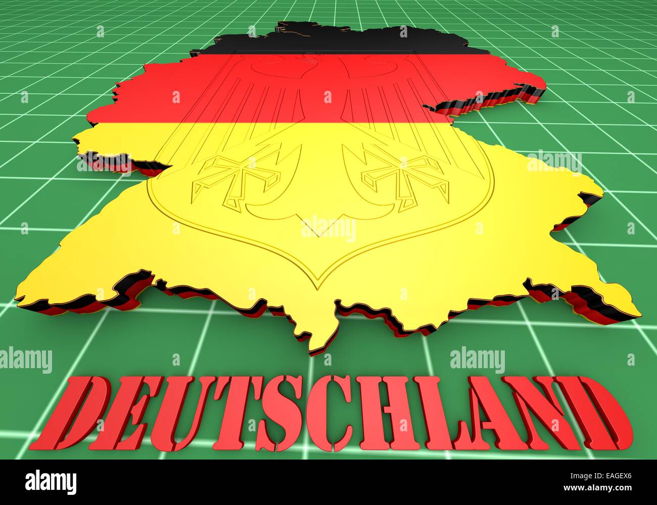 3D Map illustration of Germany with flag Stock Photo - Alamy