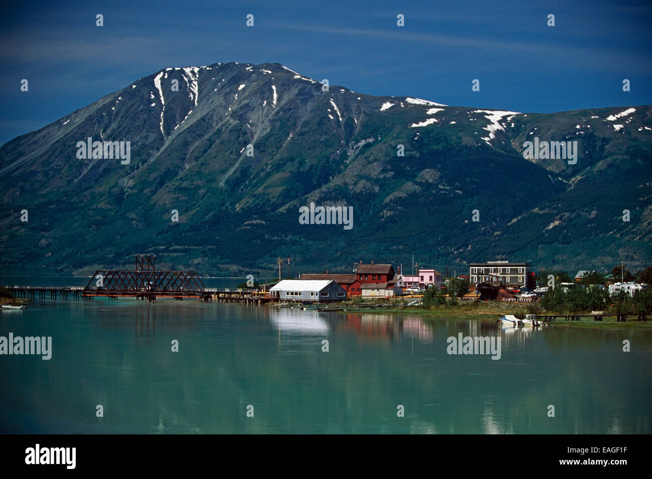 Town Of Carcross On Lake Bennett Yukon Canada Summer Stock Photo - Alamy