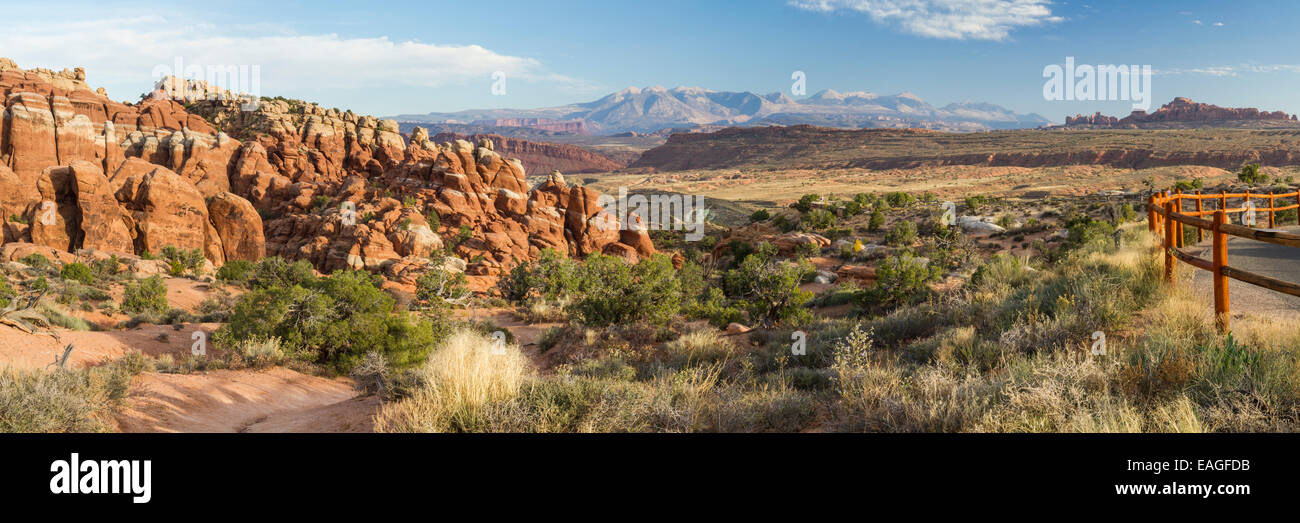 The red rock fins of Fiery Furnace in Arches National Park in Utah ...