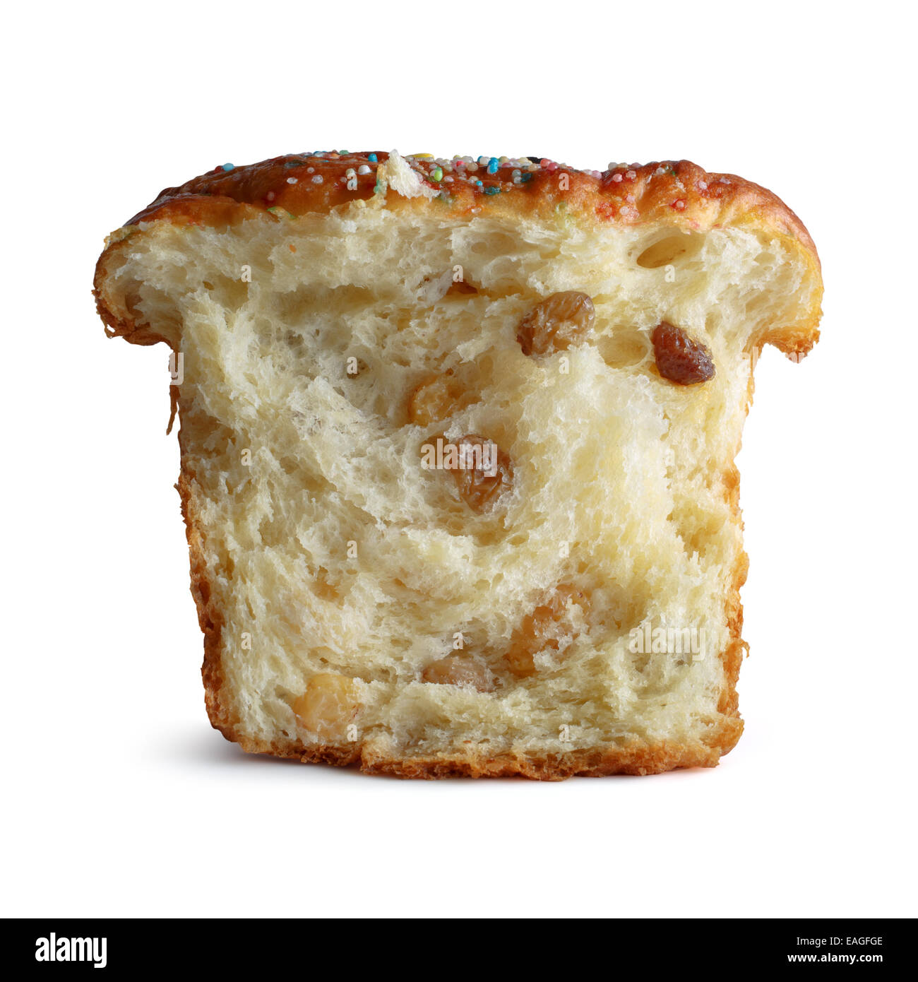 Piece Easter loaves with raisins on a white background Stock Photo - Alamy