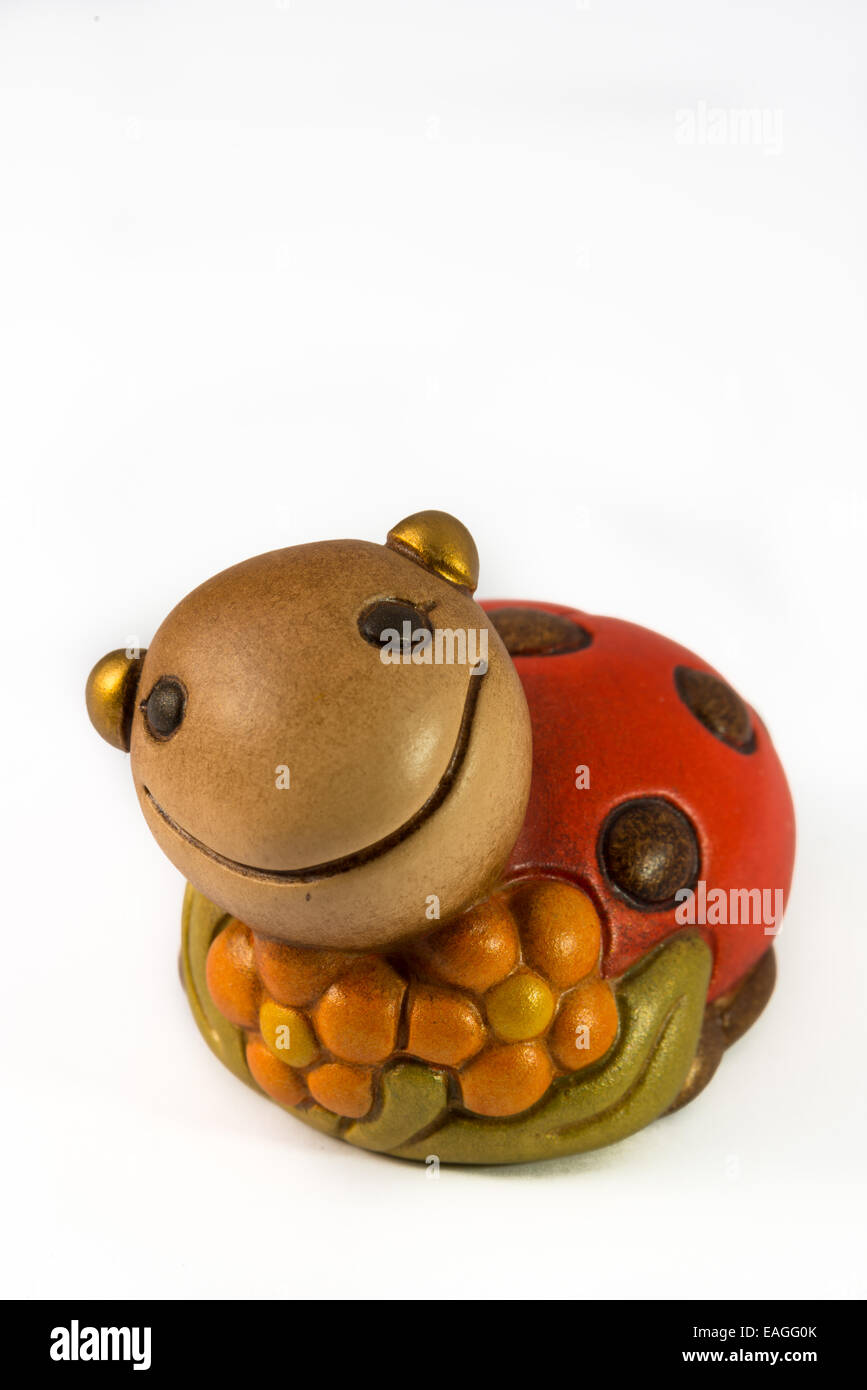 smiling Wood Ladybug on white background Stock Photo - Alamy