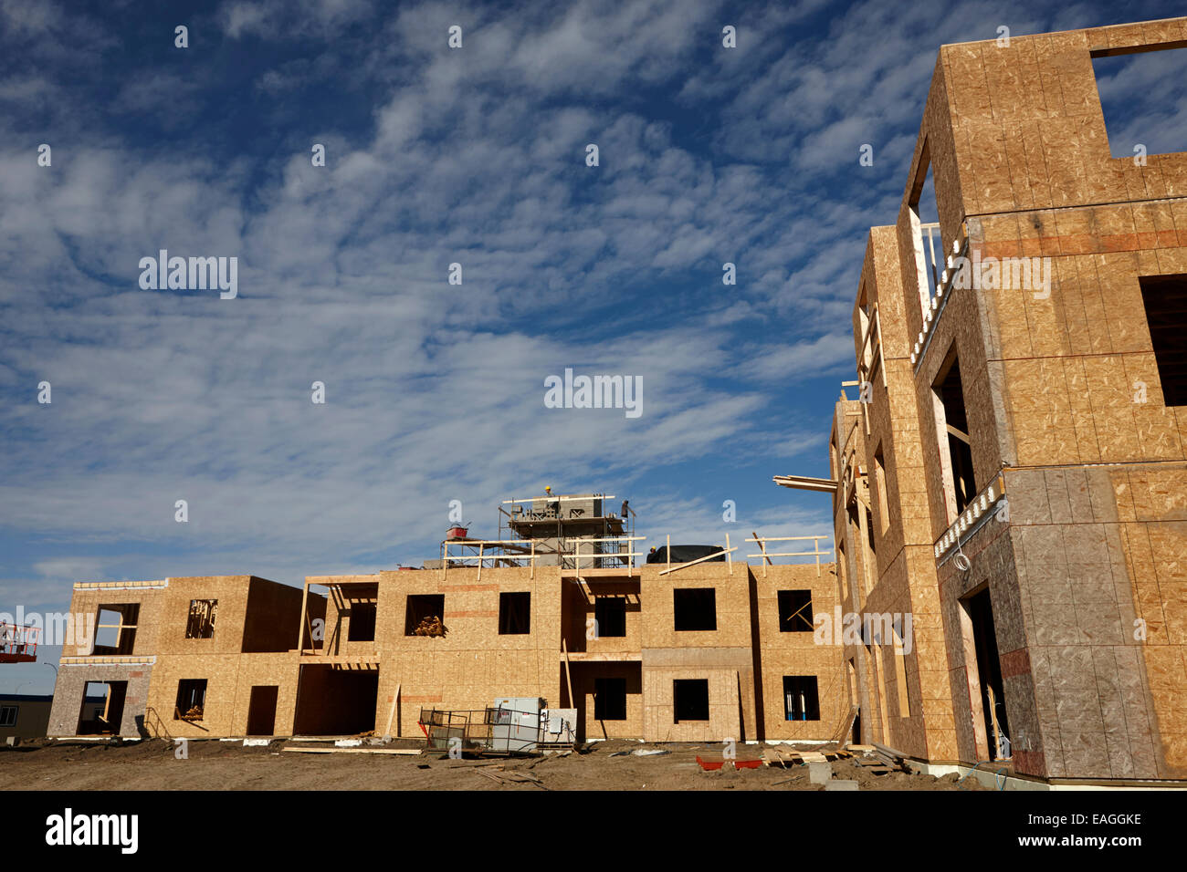 typical timber framed condominium block construction with sheet panels ...