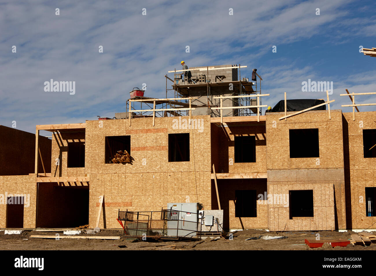 typical timber framed condominium block construction with sheet panels ...