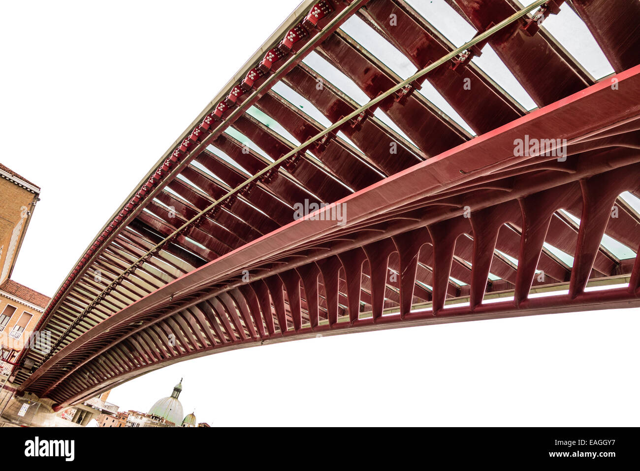 Closeup of modern monorail construction against evening sky Stock Photo ...