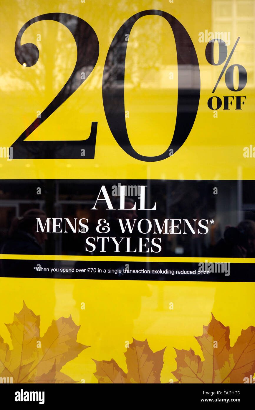 Shops and stores offering discounts and percent off to entice customers ...