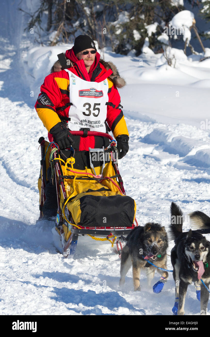 Mitch Seavey On Long Lake At The Re-Start Of The 2012 Iditarod Sled Dog ...