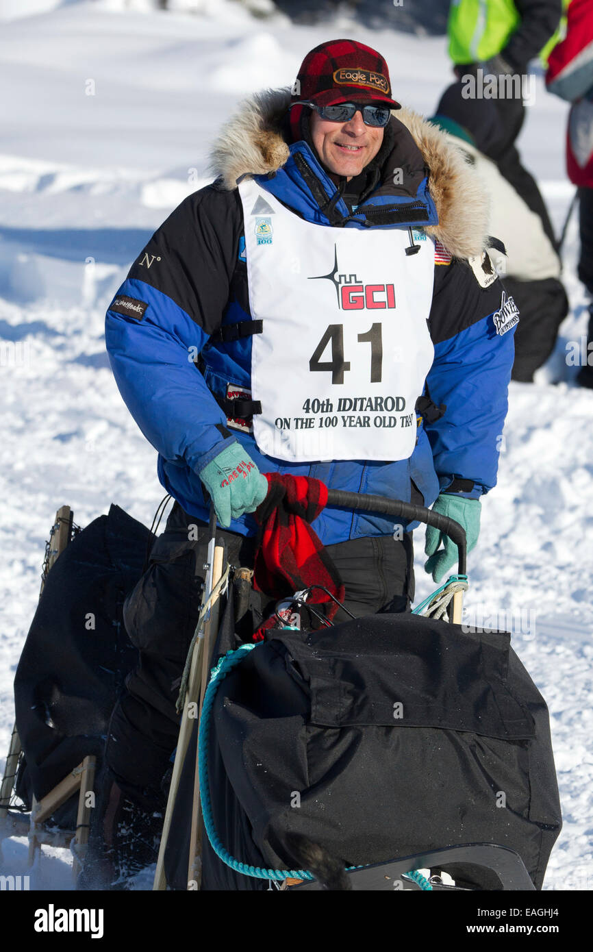 Martin Buser On Long Lake At The Re-Start Of The 2012 Iditarod Sled Dog ...