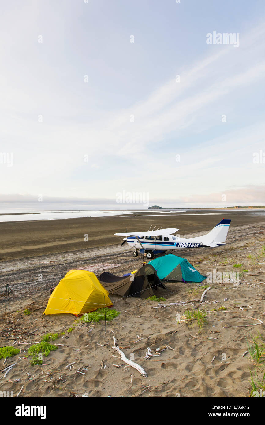 Visitors Camp In Hallo Bay, Katmai National Park, Alaska Peninsula ...