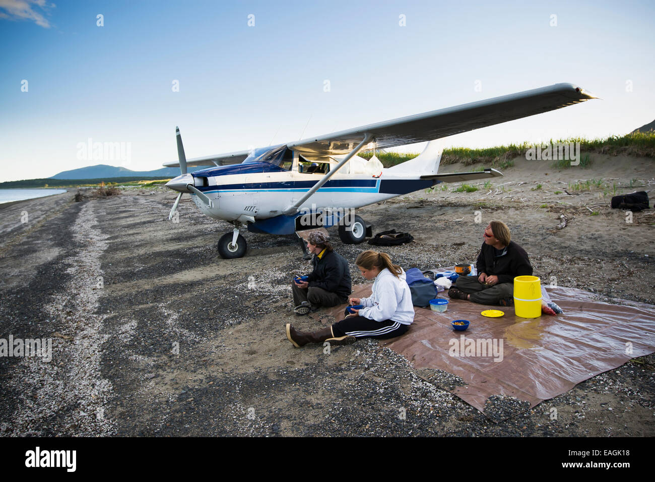 Visitors On Beach In Hallo Bay, Katmai National Park, Alaska Peninsula ...