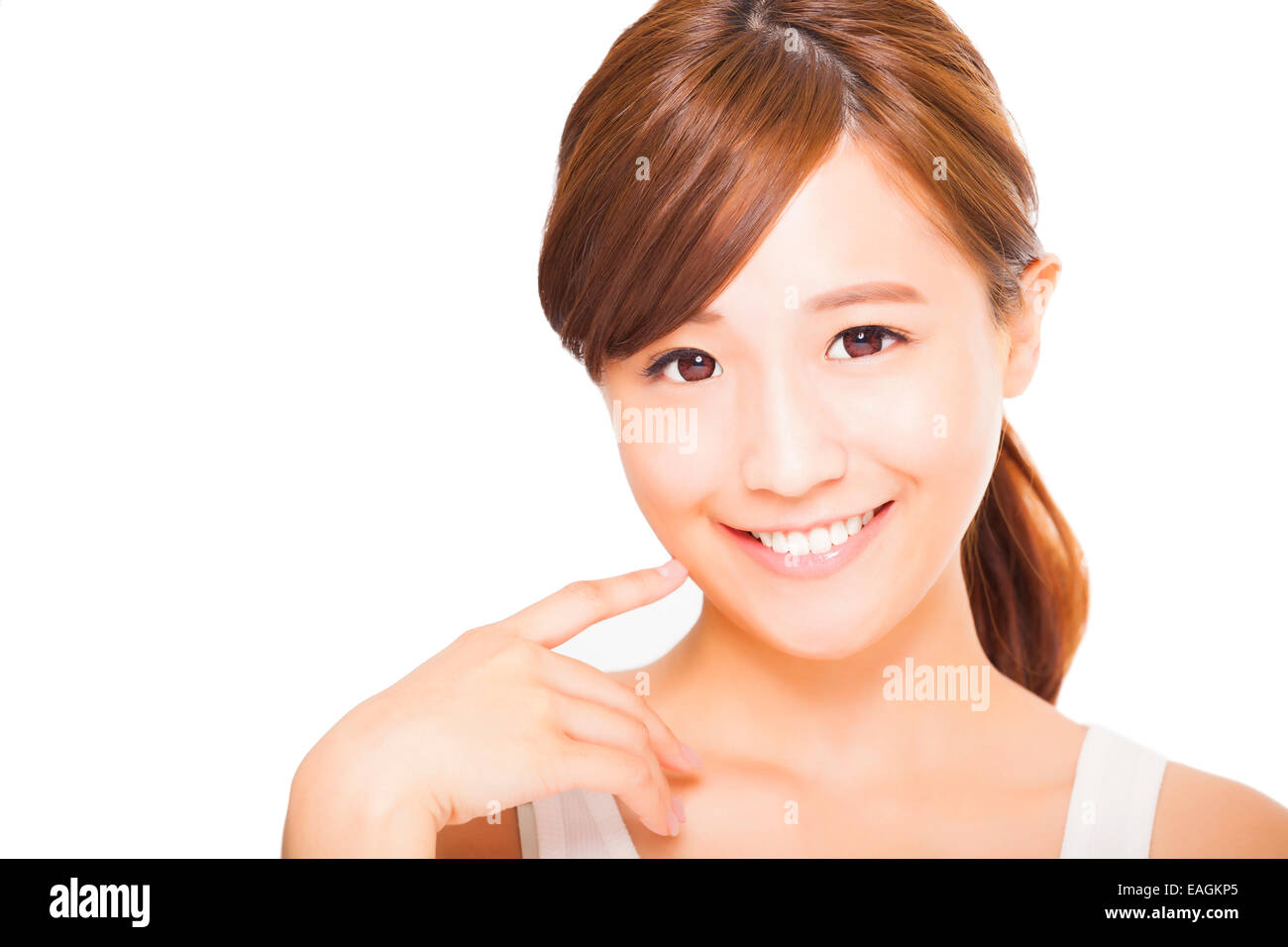 Beautiful chinese woman face smiling hi-res stock photography and ...