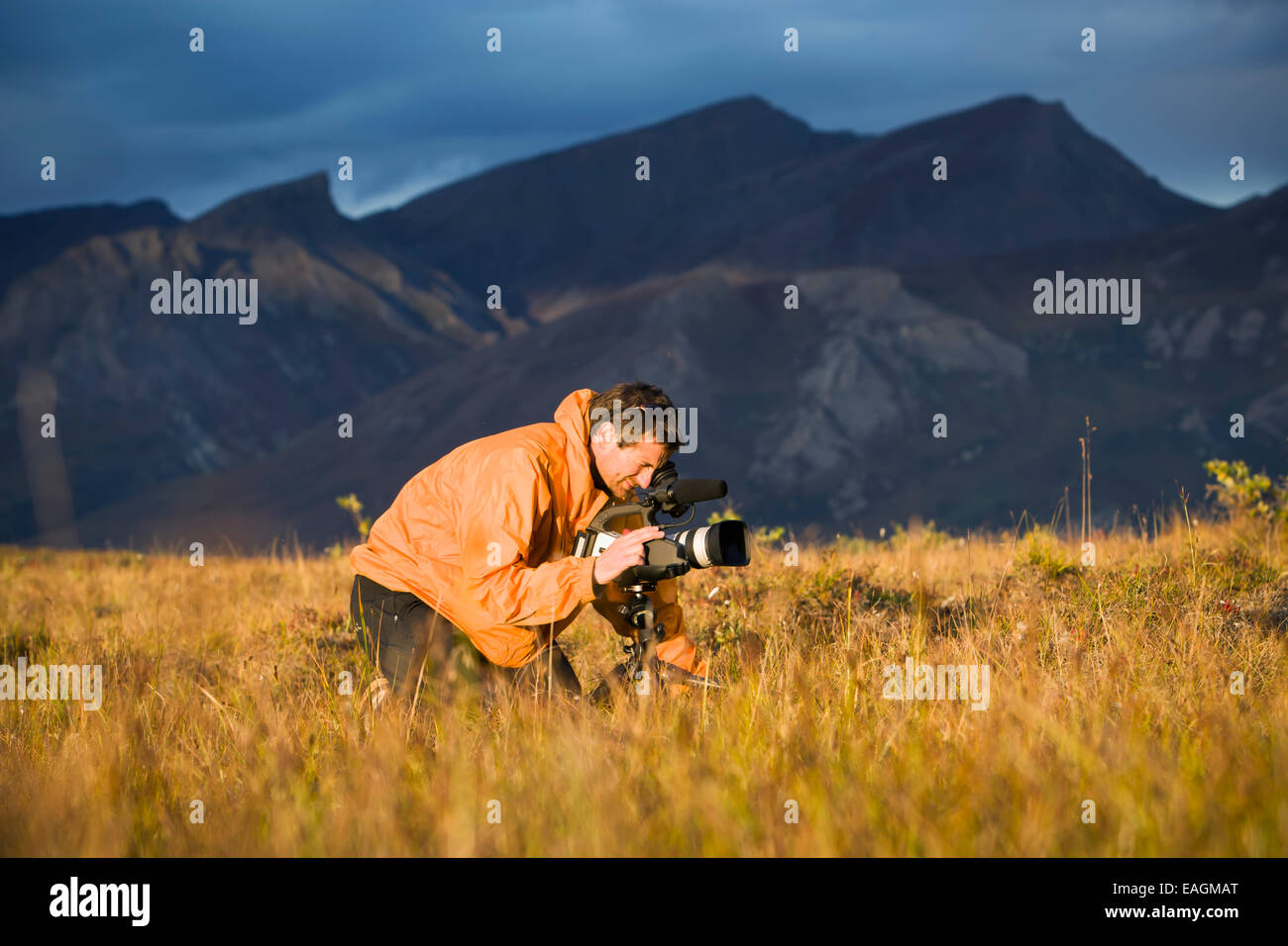 Camera filming serene mountains hi-res stock photography and images - Alamy